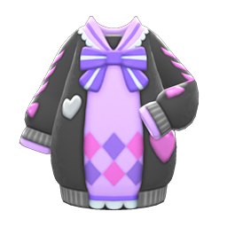Ribbons & hearts knit dress (New Horizons) - Animal Crossing Wiki ...